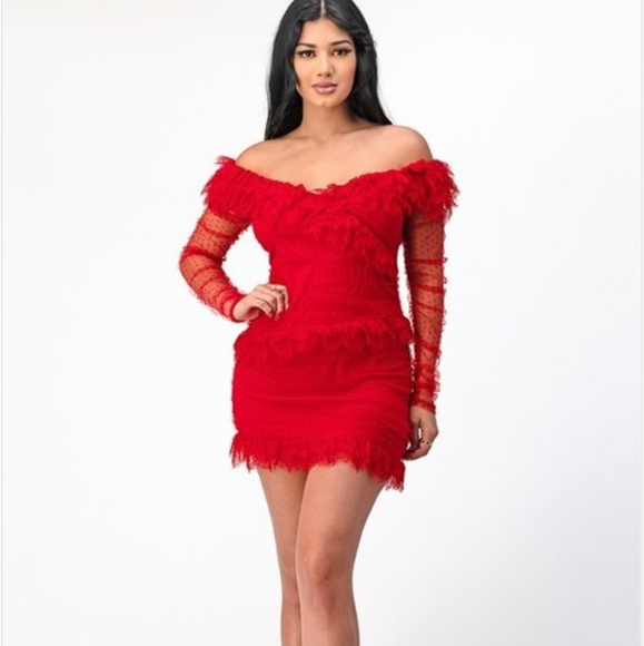 Dresses | Red Lace Mini Dress | Poshmark